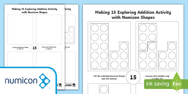 👉 Making 15 Exploring Addition Activity with Numicon Shapes